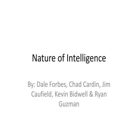 Natrure of Intelligence | PPTX