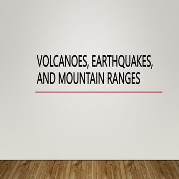 Natural-Disasters - volcanoes, earthquakes | PPTX