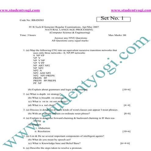 N A T U R A L L A N G U A G E P R O C E S S I N G J N T U M O D E L P A ...