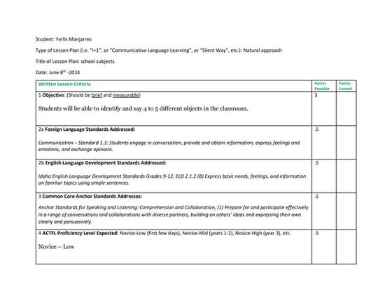 Classroom objects-lesson-plan | PDF