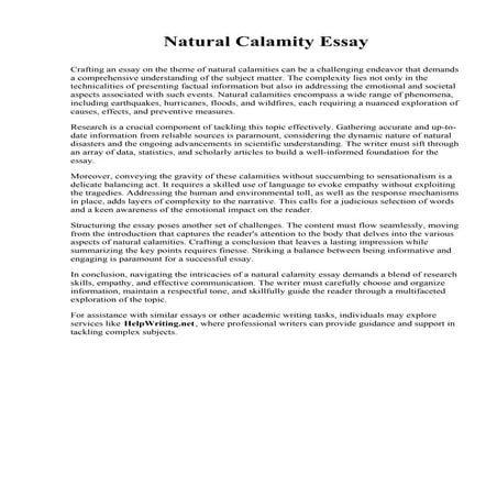 Natural Calamity Essay. Rasmussen University | PDF