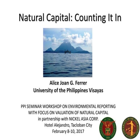Natural Capital: Counting it in by Alice Joan G. Ferrer | PDF