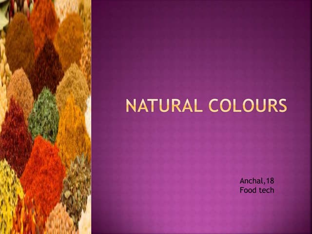 Extraction and analyis of dyes in food case studies | PPTX