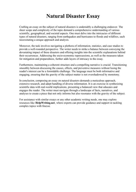 Natural Calamity Essay. Rasmussen University | PDF
