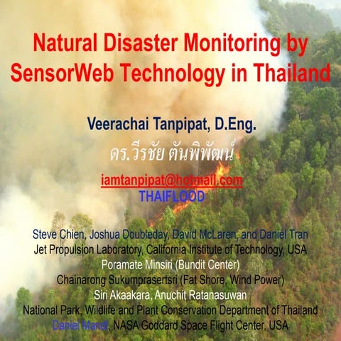 Natural disaster monitoring by sensor web technology in thailand v2 | PPT