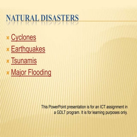 Natural disasters | PPTX | Geography | Science