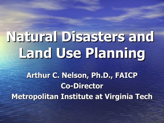 Natural disaster's planning | PPT