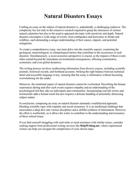 Natural Calamity Essay. Rasmussen University | PDF