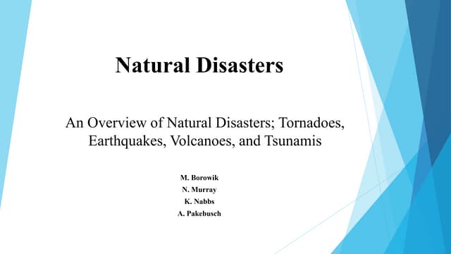 DISASTER (EARTHQUAKE, FIRE AND THE BIG ONE) | PPTX