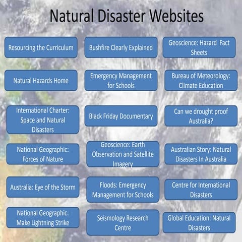 Natural disaster websites and resources | PPTX