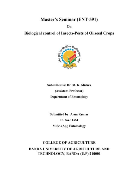 Classical biological control | PPTX | Agriculture | Industries