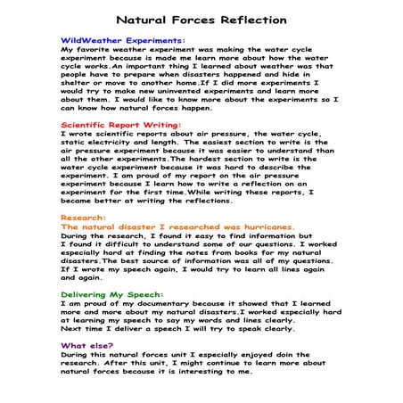 Natural forces reflection | DOCX