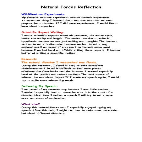 Natural forces reflection | DOCX