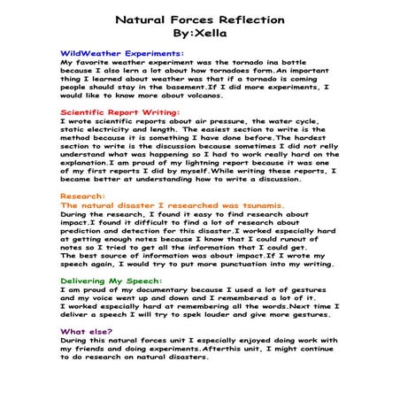 Natural forces reflection | DOCX
