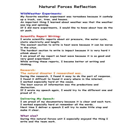 Natural forces reflection | DOCX
