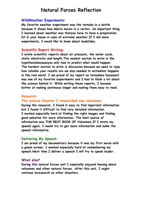 Natural forces reflection | PDF