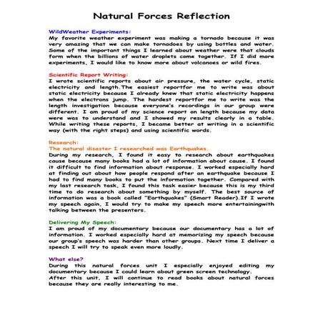 Natural forces reflection | DOCX
