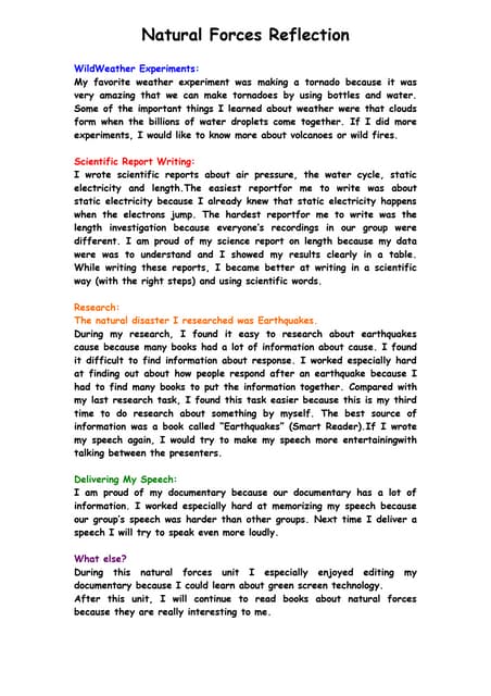 Natural forces reflection | PDF