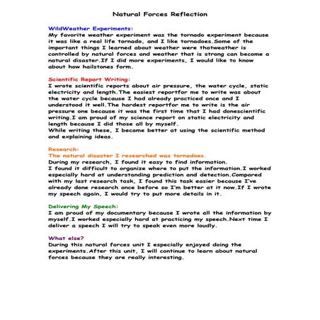 Natural forces reflection | DOCX