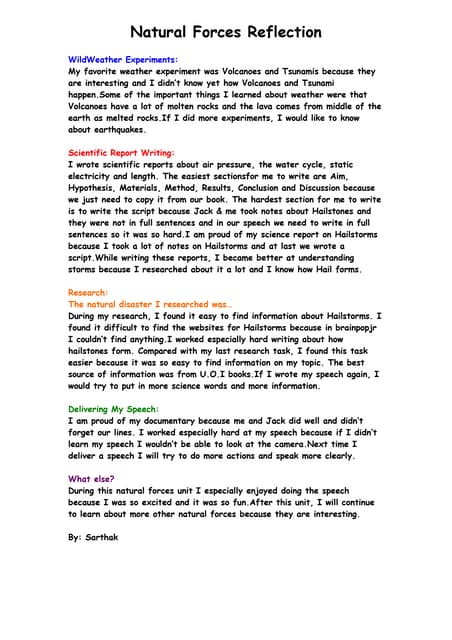 Natural forces reflection | PDF