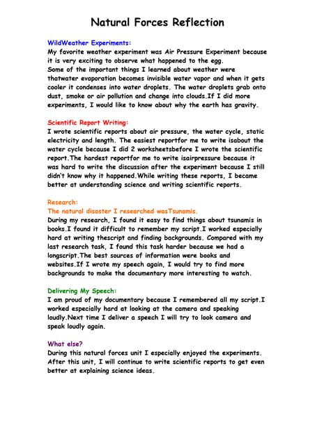 Natural forces reflection | PDF