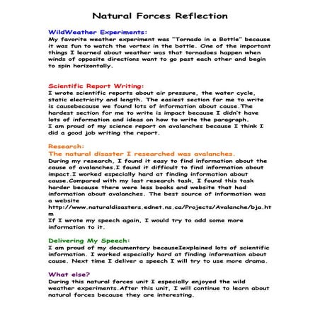 Natural forces reflection | PDF
