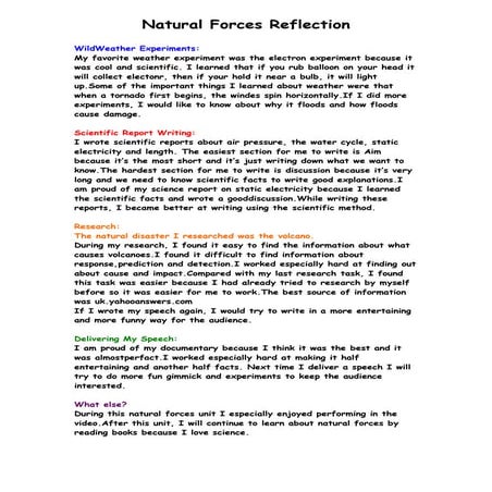 Natural forces reflection | DOCX