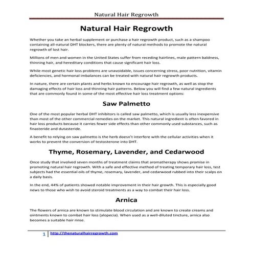 Natural hair regrowth | PDF
