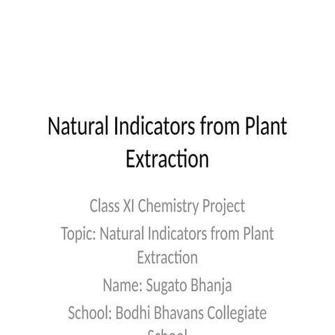 NATURAL INDICATORS | PPTX