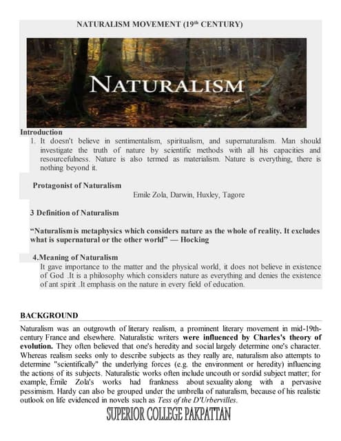 Naturalism: Explained | PPTX