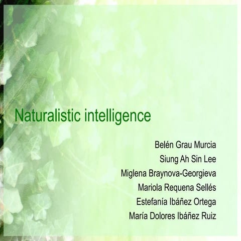 Naturalistic intelligence | PPT