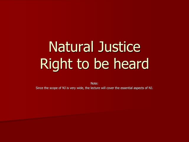 Principles of natural justice | PPT