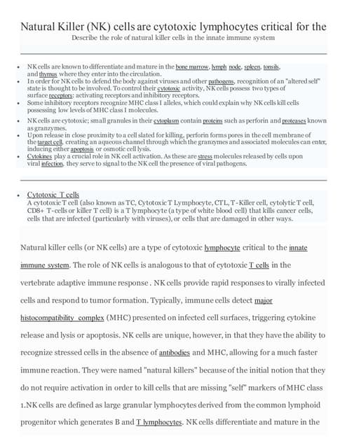 Natural killer cells | PPTX