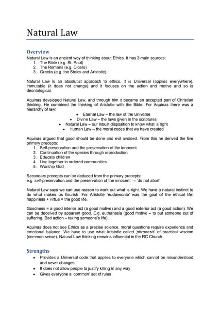 Ethics ~ natural law | PPTX | Christianity | Religion & Spirituality