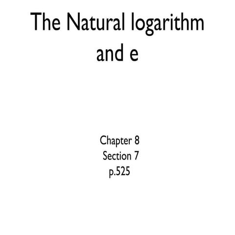 Natural Logs | PPT