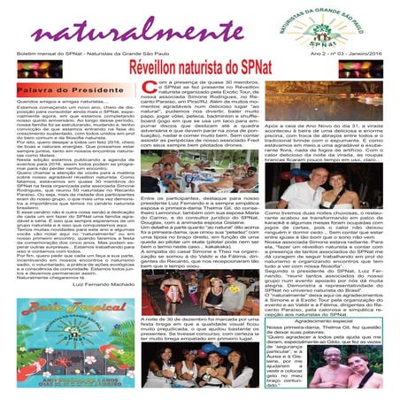 Jornal Naturalmente - Ed. Jan/16 | PDF
