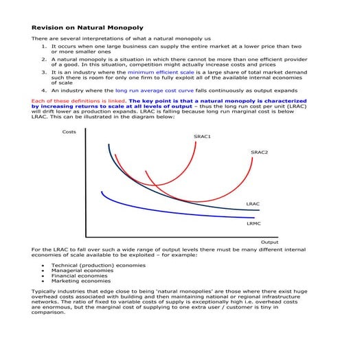 Natural Monopoly - revisited | PDF