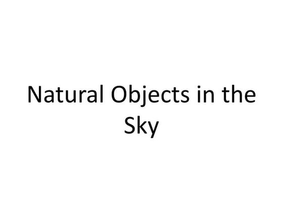 Objects seen in the sky | DOCX | Space and Astronomy | Science
