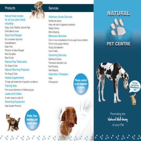 Natural pet centre leaflet | PDF | Dogs | Pets