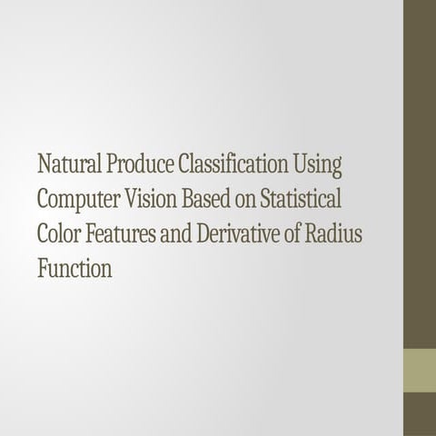 Natural Produce Classification Using Computer Vision Based on Statistical Color Features and ...
