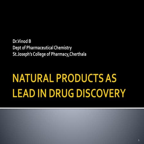 Natural products as lead in drug discovery | PPTX