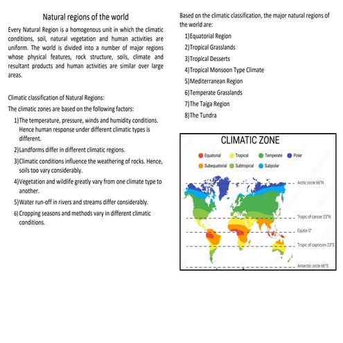 Presentation on the Natural Regions of the world | PDF