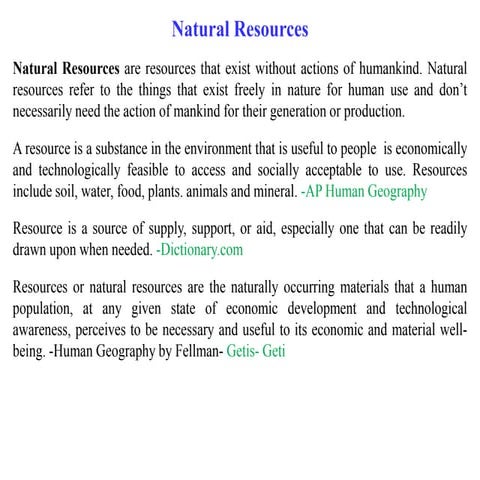Natural Resources and Types | PPTX