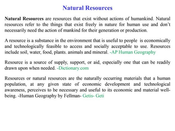 Resource: Concept and Classification | PPTX
