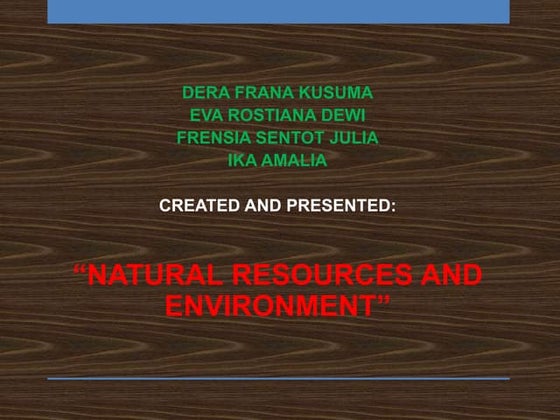 Natural Resources | PPT