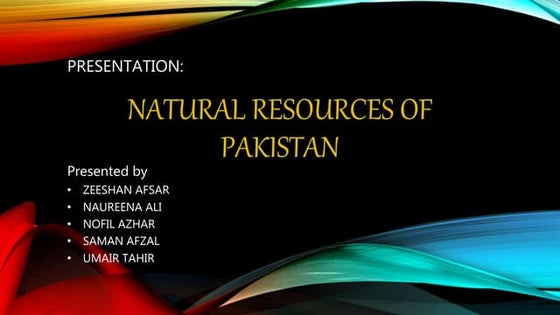 Resources of pakistan | PPT