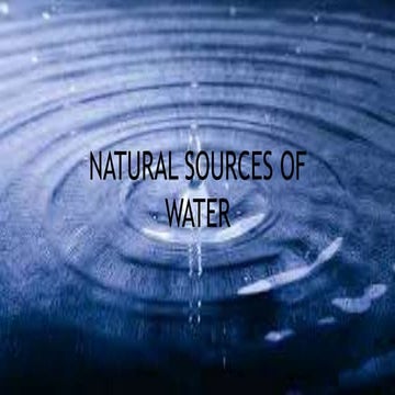 Natural resources of water | PPTX