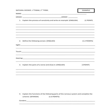 Natural science example exam | PDF