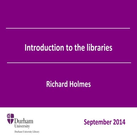 Library induction at the University of East London | PPTX