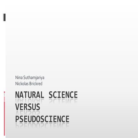 Natural Science versus Pseudoscience | PPTX